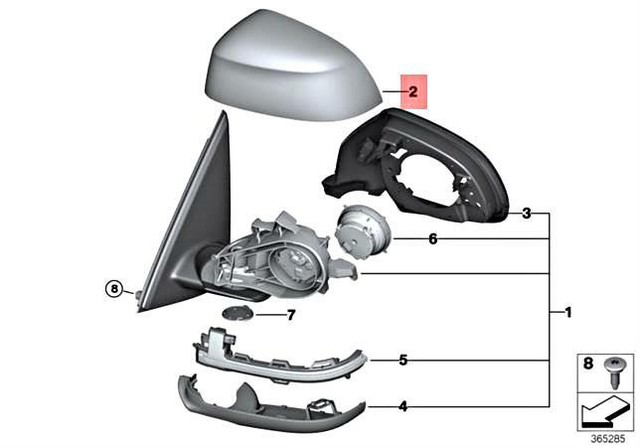 Genuine OEM Door Mirror Cover for BMW 51167365114 for sale online | eBay