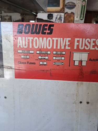 Vintage Bowes Automotive Fuses Advertising Sign Display Rack | eBay
