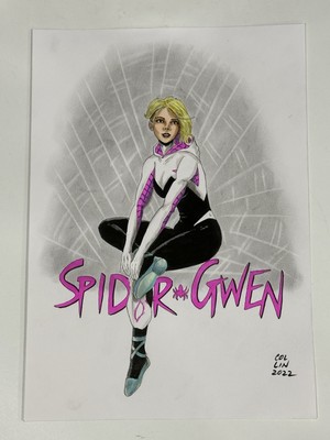 Marvel Spider-Gwen Gwen Stacy Original Comic Art by Collin Yap | eBay