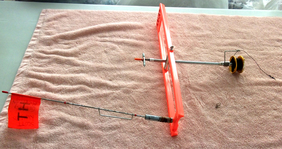 AS IS 2 The Original POLAR TIP UP ICE FISHING Plastic Orange Spool ...