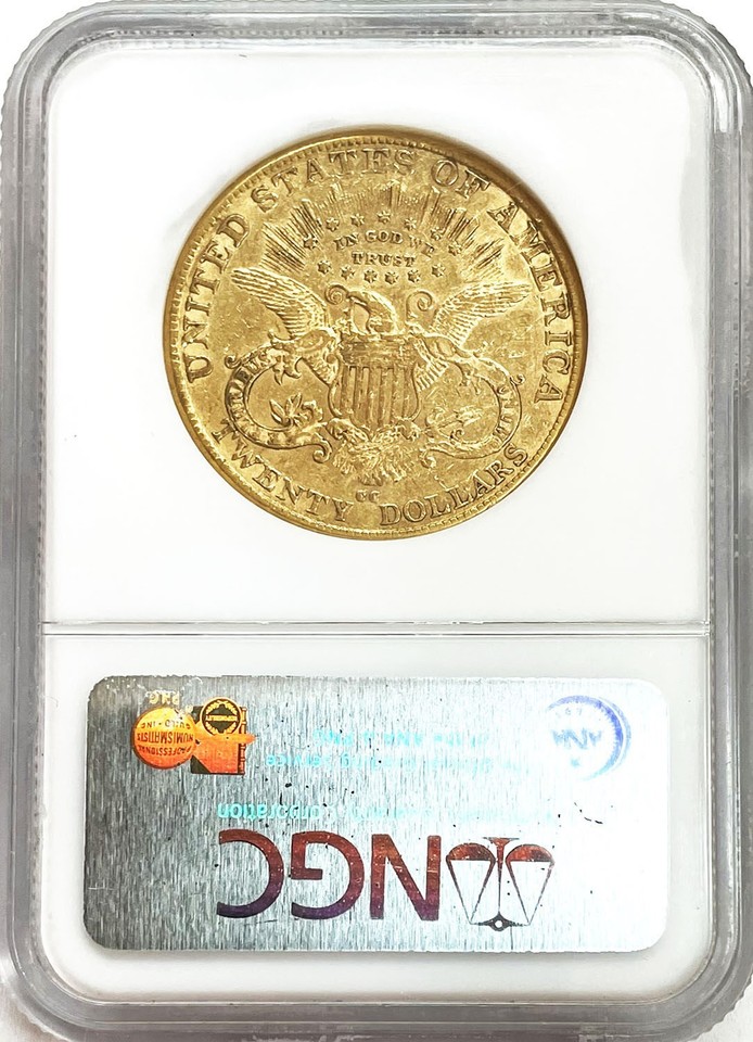 1890 CC CARSON CITY GOLD $20 LIBERTY DOUBLE EAGLE COIN NGC EXTREMELY ...