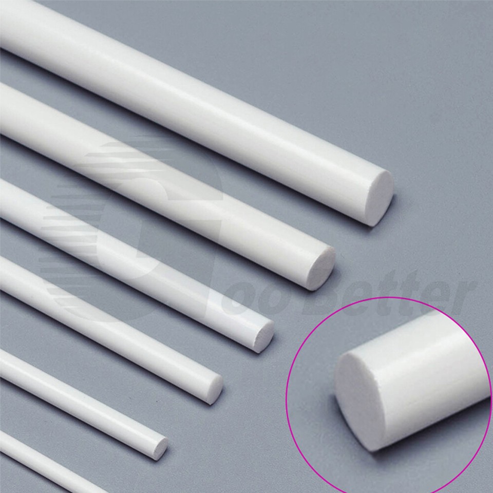 Ø 1-15mm x 250mm Solid ABS Plastic Round Rod Bar Stick White for Model ...