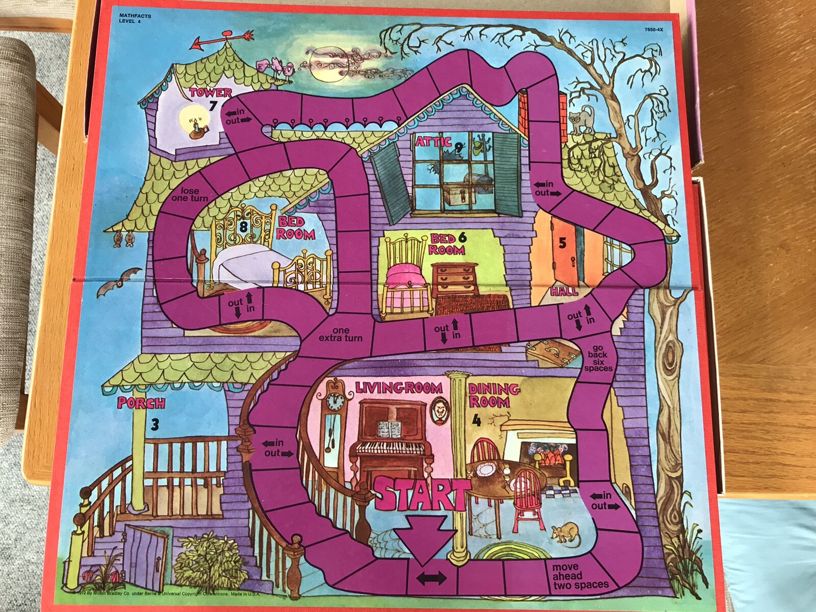 Vintage 1972 Milton Bradley Math Facts Board Game Level 4, 5 + Bonus ...