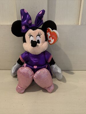 Ty Beanie Baby Sparkle Disney Minnie Mouse Purple/Pink | eBay