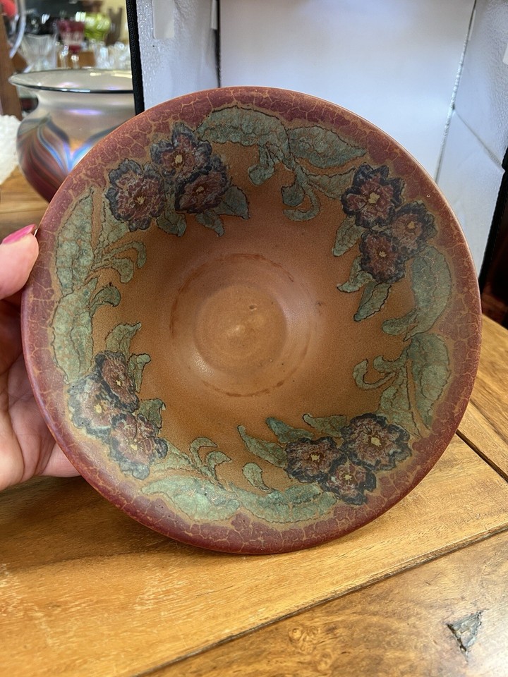 Rookwood 1925 XXV 8” Floral Centerpiece Bowl #2287 Signed By Catherine ...