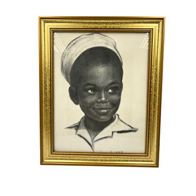 Vintage J. Macdonald Henry (1960-2008) Classic Child Portrait Charcoal ...