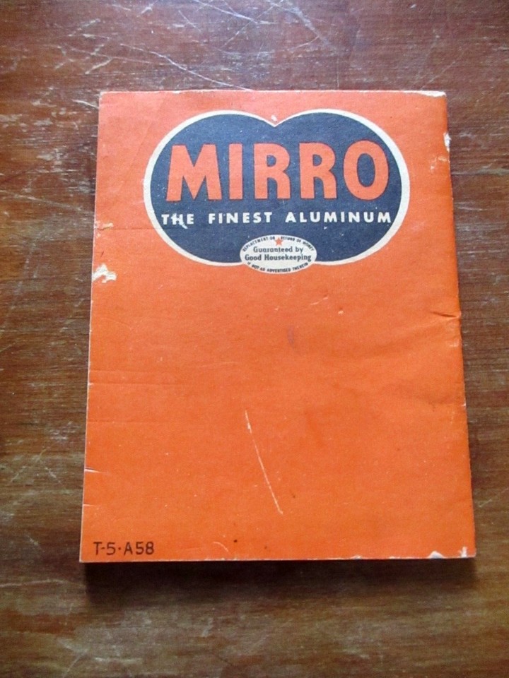 VTG.1940'S/50'S MIRRO ALUMINUM COOKWARE BOOKLET/CATALOG~14 PG.&CARE ...