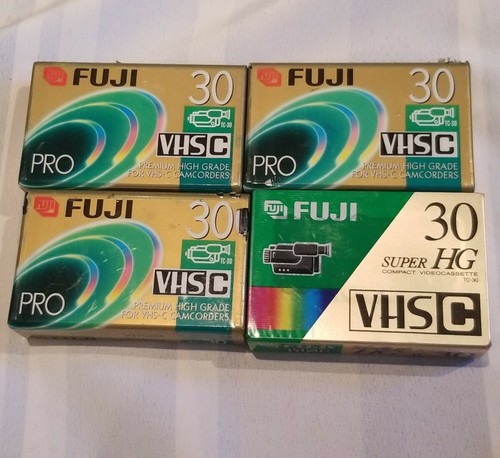 Lot of 4 Fuji Film Pro VHS-C TC-30 Blank Premium High Grade Camcorder ...
