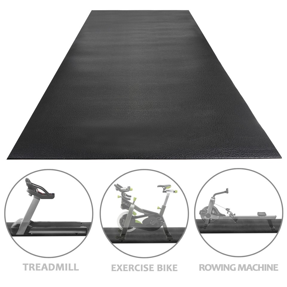 8 x 3FT High-Density Exercise Mat Gym Bike Treadmill Mat PVC Yoga Keep ...