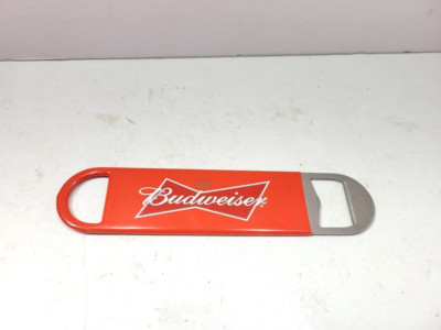 Budweiser Beer Bottle Opener Red Vinyl Coated Steel Bartender Style 7 ...