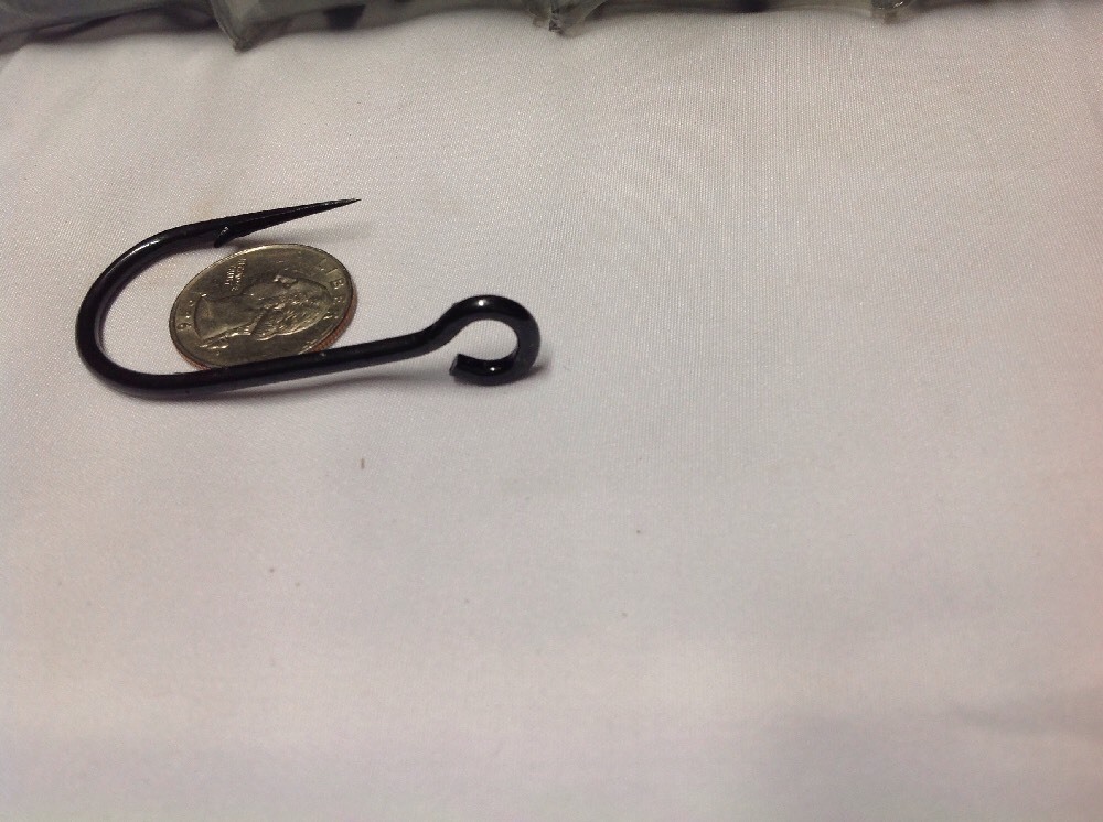 Mustad 9510 XXXC 8/0 Blued Steel Open Ring Salmon Muskie Lure Hooks Qty ...