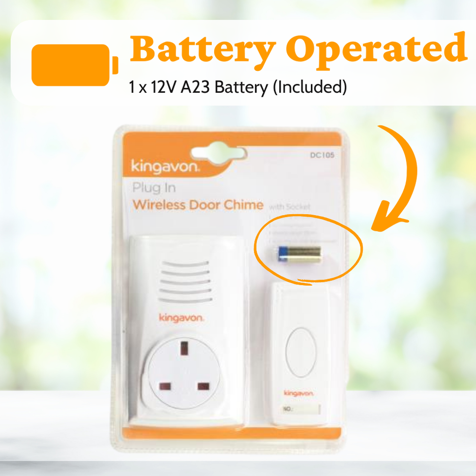 Wireless Doorbell Plug In Chime White 100m Range Button Bell Wall ...