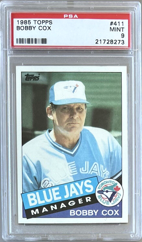 1985 TOPPS #411 MANAGER BOBBY COX HOF PSA 9 MINT BLUE JAYS | eBay