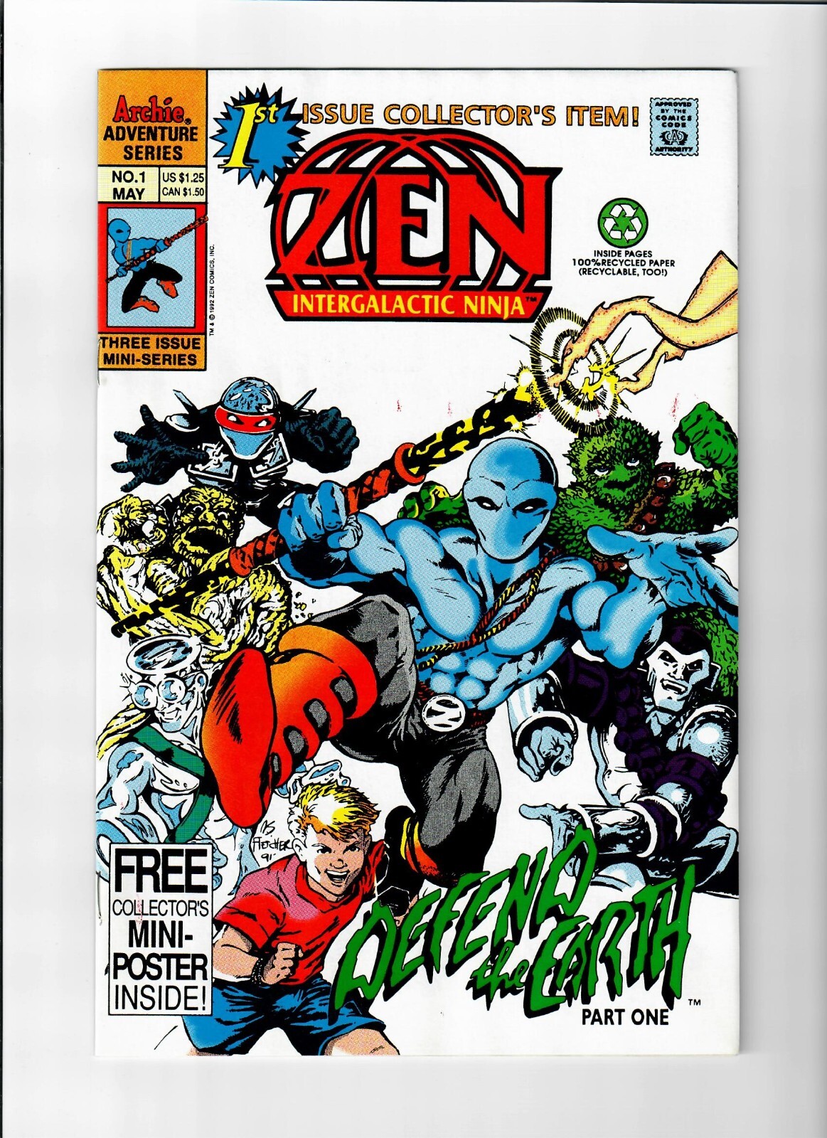 ZEN INTERGALACTIC NINJA Three Issue Mini-Series # 1-3 ARCHIE COMICS ...