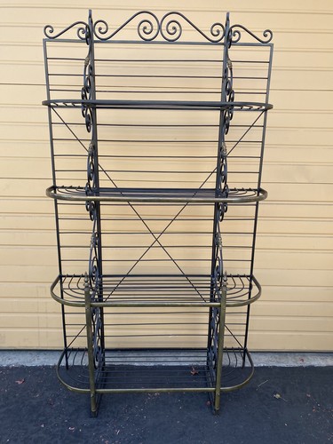 Vintage French Bronze Iron Bakers Rack Etagere Display Shelving Kitchen ...