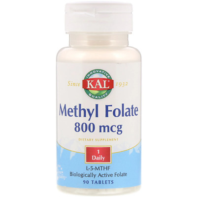 KAL, Methyl Folate, 800 mcg DFE, 90 Tablets | eBay Australia
