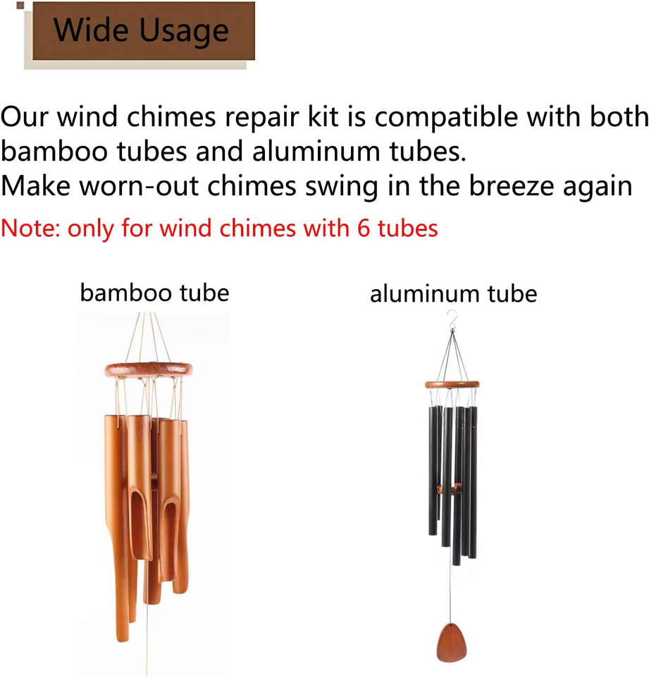 Wind Chime Parts Replacement, 20 PCS Wood Wind Chime Repair Kit ...