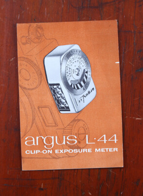 ARGUS L-44 EXPOSURE METER INSTRUCTION BOOK/206880 | eBay
