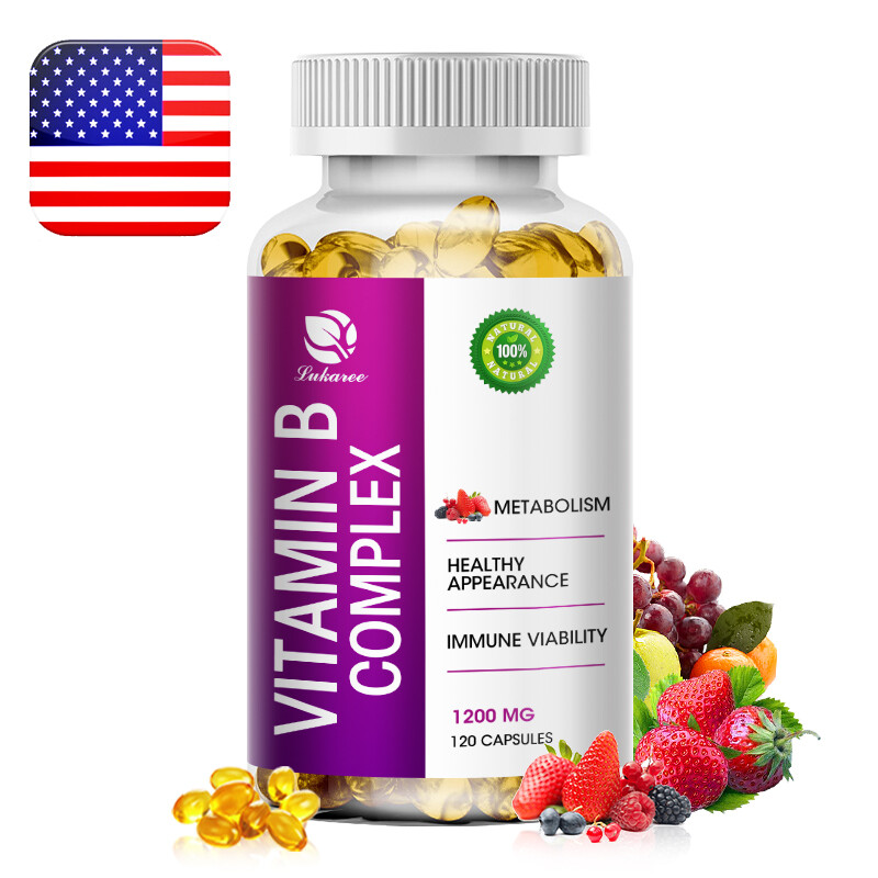 Vitamin B Complex 120 Capsules B1,B2,B3,B5,B6,B7,B9,B12, Immune Support ...