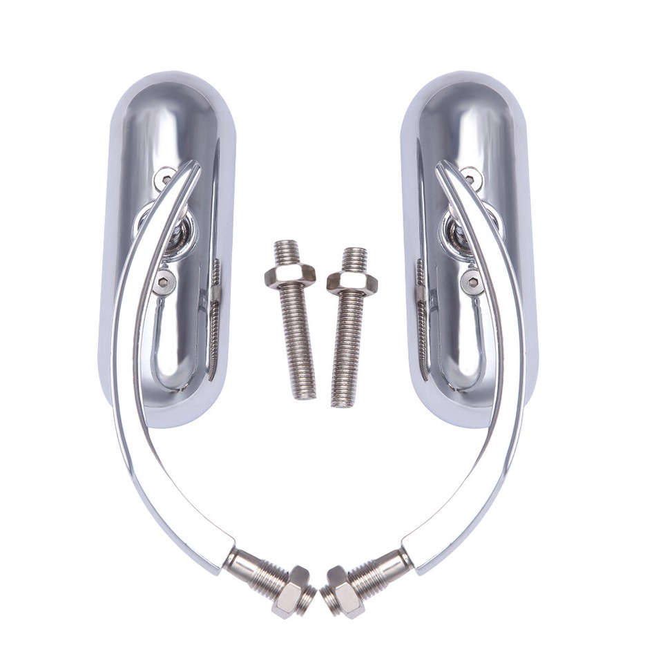 Retro Motorcycle Chrome Mirrors For Harley Softail Deluxe Street Glide ...