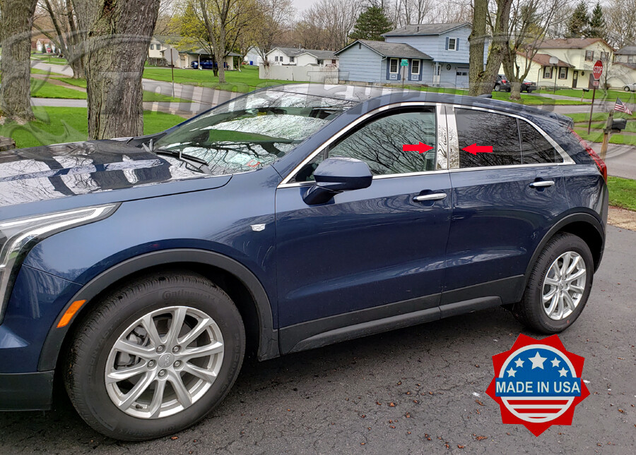 2019-2025 Cadillac XT4 4Pc Chrome Pillar Post Stainless Steel Trim Door ...