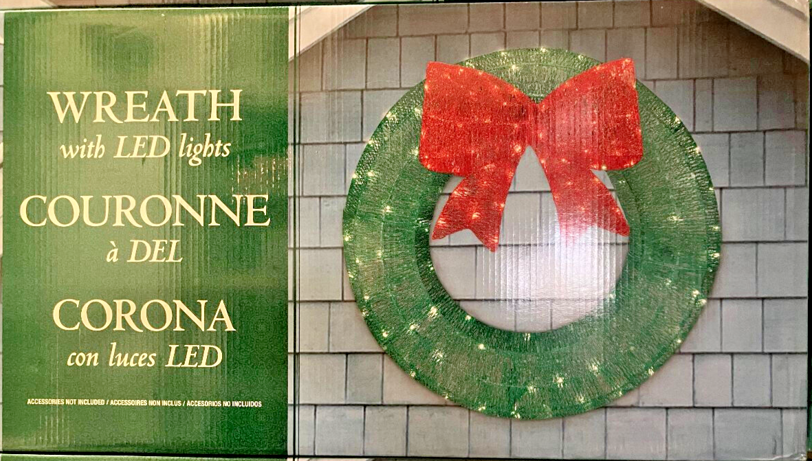 Plastic Lighted Christmas Wreath