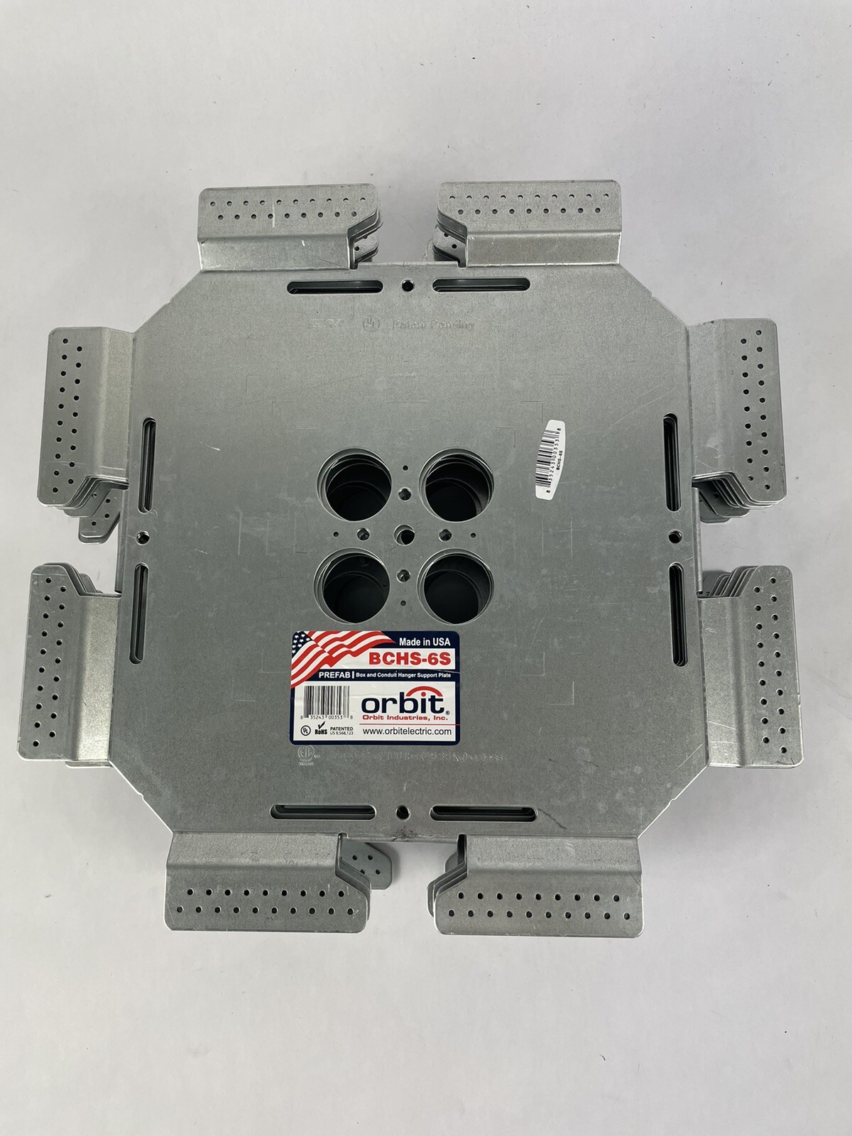 Lot of 10: BCHS-6S 8" x 8"Orbit Box and Conduit Hanger Support Plate ...