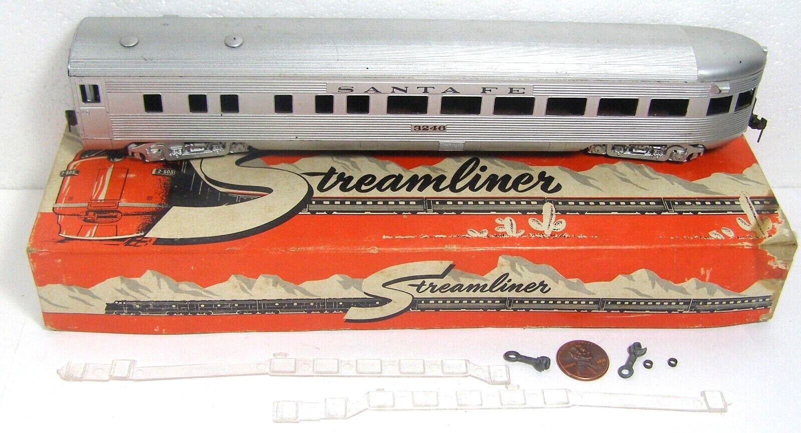 Globe Streamliner HO Scale Model R.R. Passenger Car Missing Parts ...