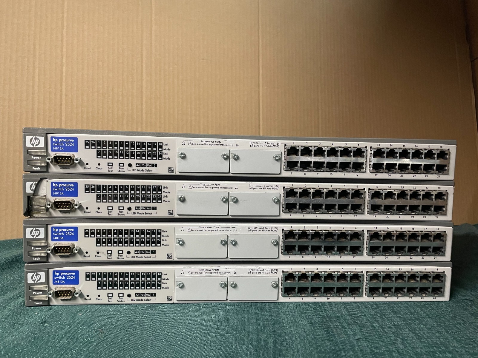 Lot of 4 HP ProCurve J4813A 24-Port Managed 10/100 Ethernet Switches | eBay
