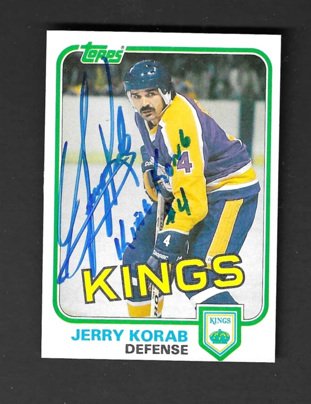 JERRY KORAB L.A. Kings Autographed Signed 1981-82 Topps Hockey Card #97 ...