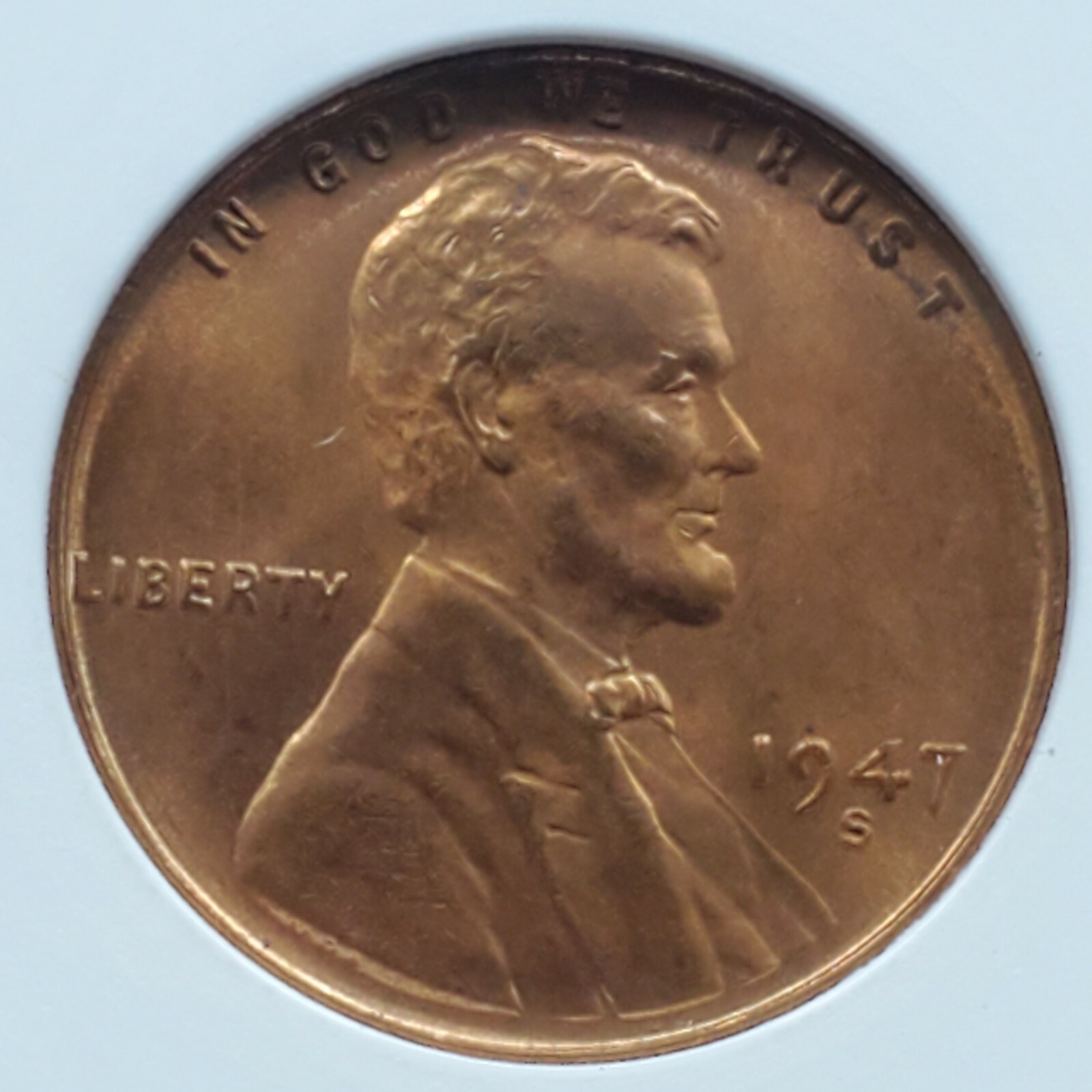 1947 S Lincoln Wheat Cent Penny RPM MS64 Red ANACS Breen-2186 Sans ...