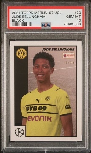 2021-22 Topps Merlin's Heritage 97 UCL - Black #20 Jude Bellingham /99 ...