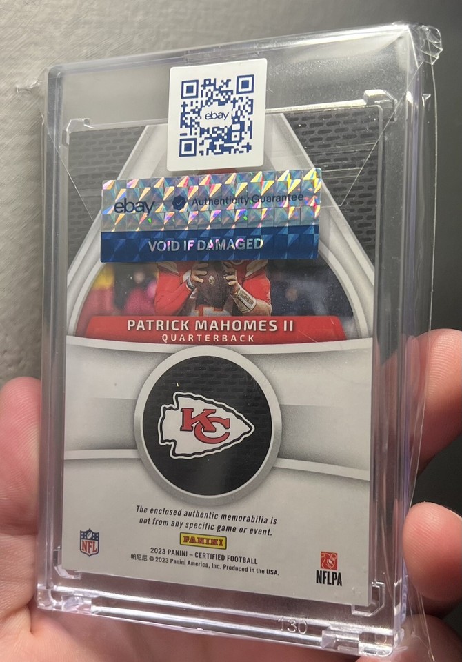 Patrick Mahomes, 2023 Panini Certified 1/1 Nike Swoosh Patch Chiefs SB ...