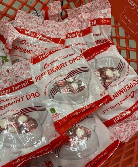Original Gourmet PEPPERMINT DROPS Candy-Soft Peppermint Center- 6 LARGE ...