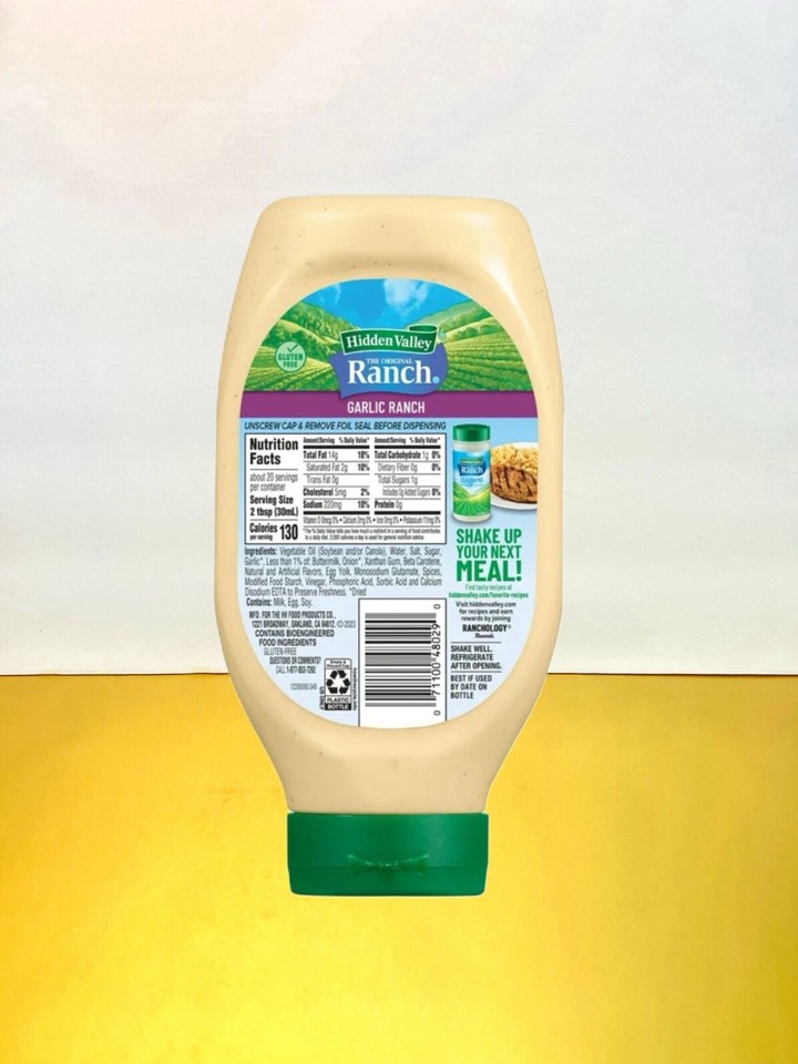 〽️ New Hidden Valley Garlic Ranch Mild Bottle Salad Dressing Bottle ...