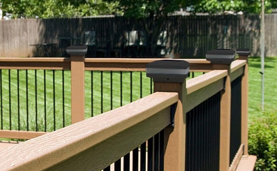 GEYUEYA Home Solar LED Post Lights Outdoor Garden IP65 Waterproof ...