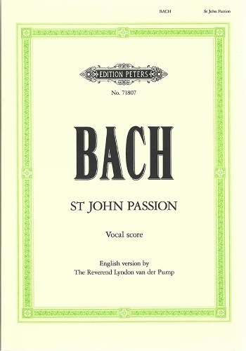 `Bach, Johann Sebasti` St John Passion Bwv 245 Vocal Score In E Book ...