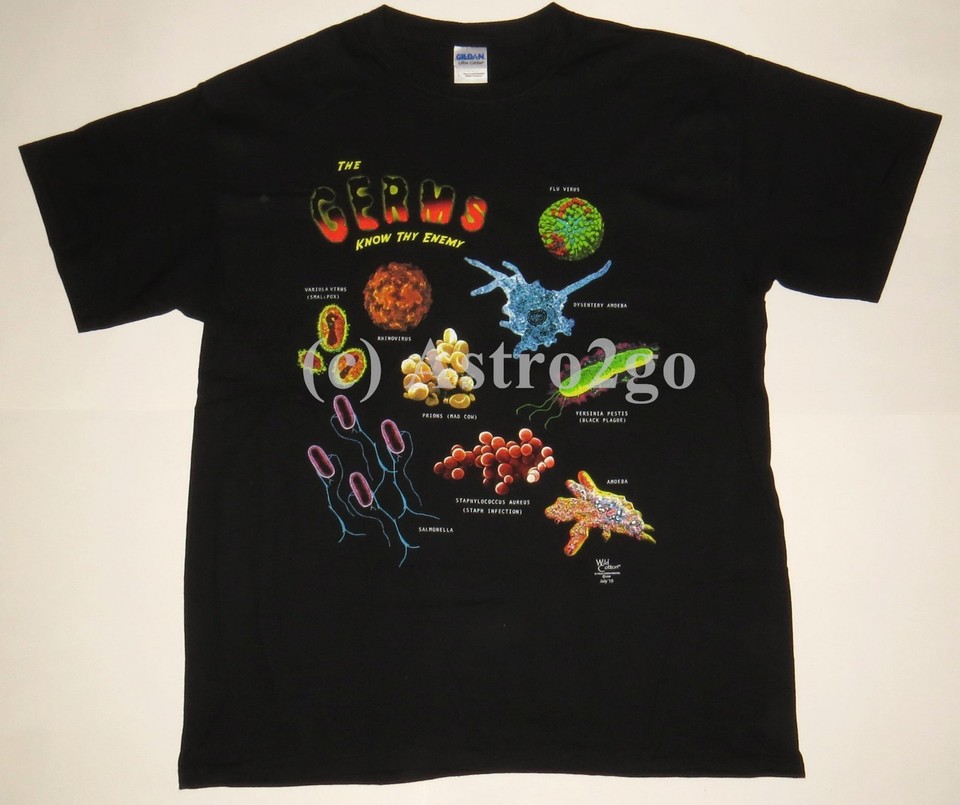 GERMS-2 sided Science Biology Health Medical Teacher T shirt NEW! Size ...