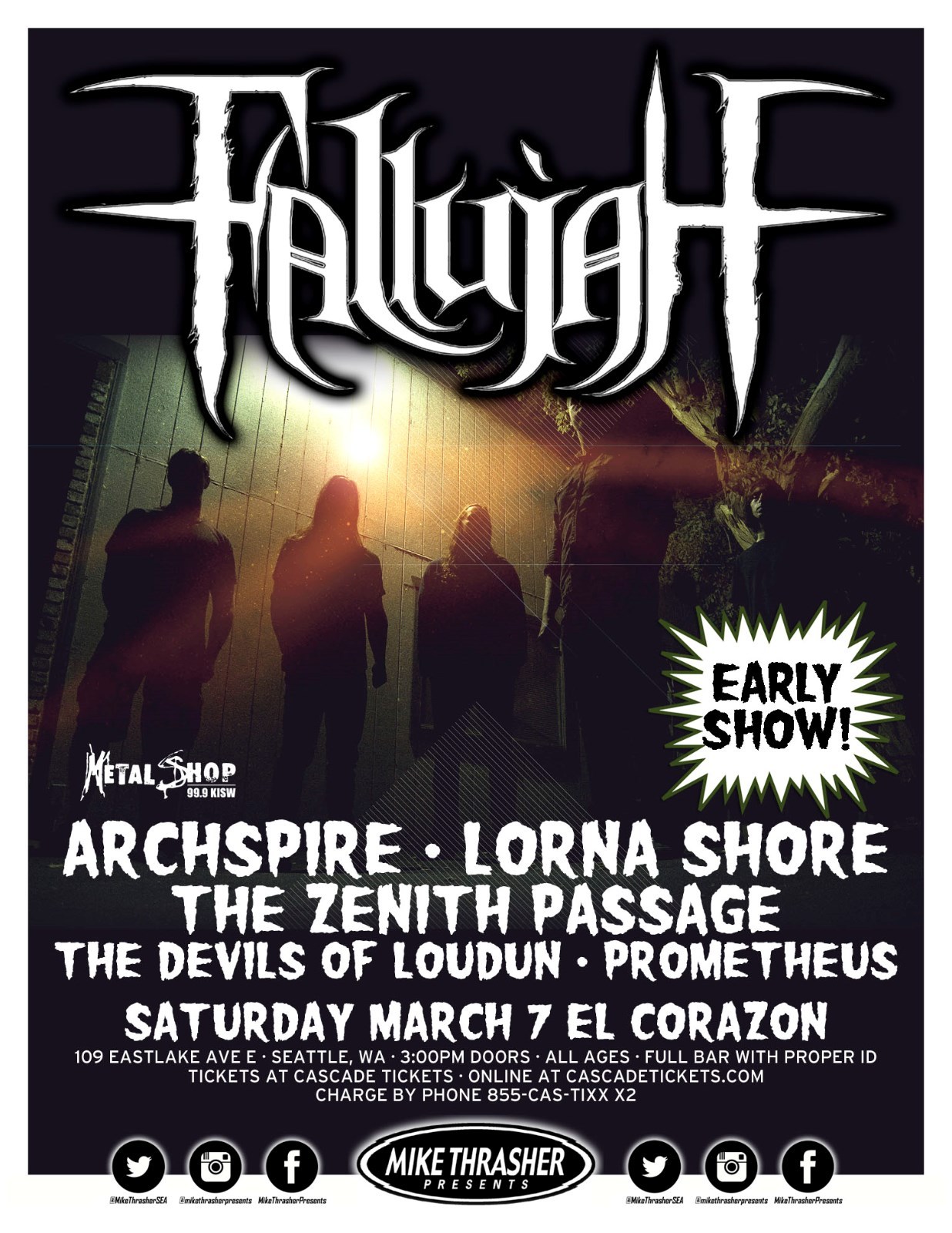 FALLUJAH / ARCHSPIRE 2015 SEATTLE CONCERT TOUR POSTER - Progressive ...