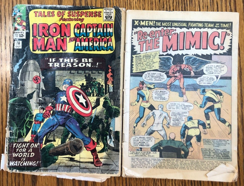 Lot 2 Vintage Marvel Comic Books Iron Man & Captain America & X-Men ...