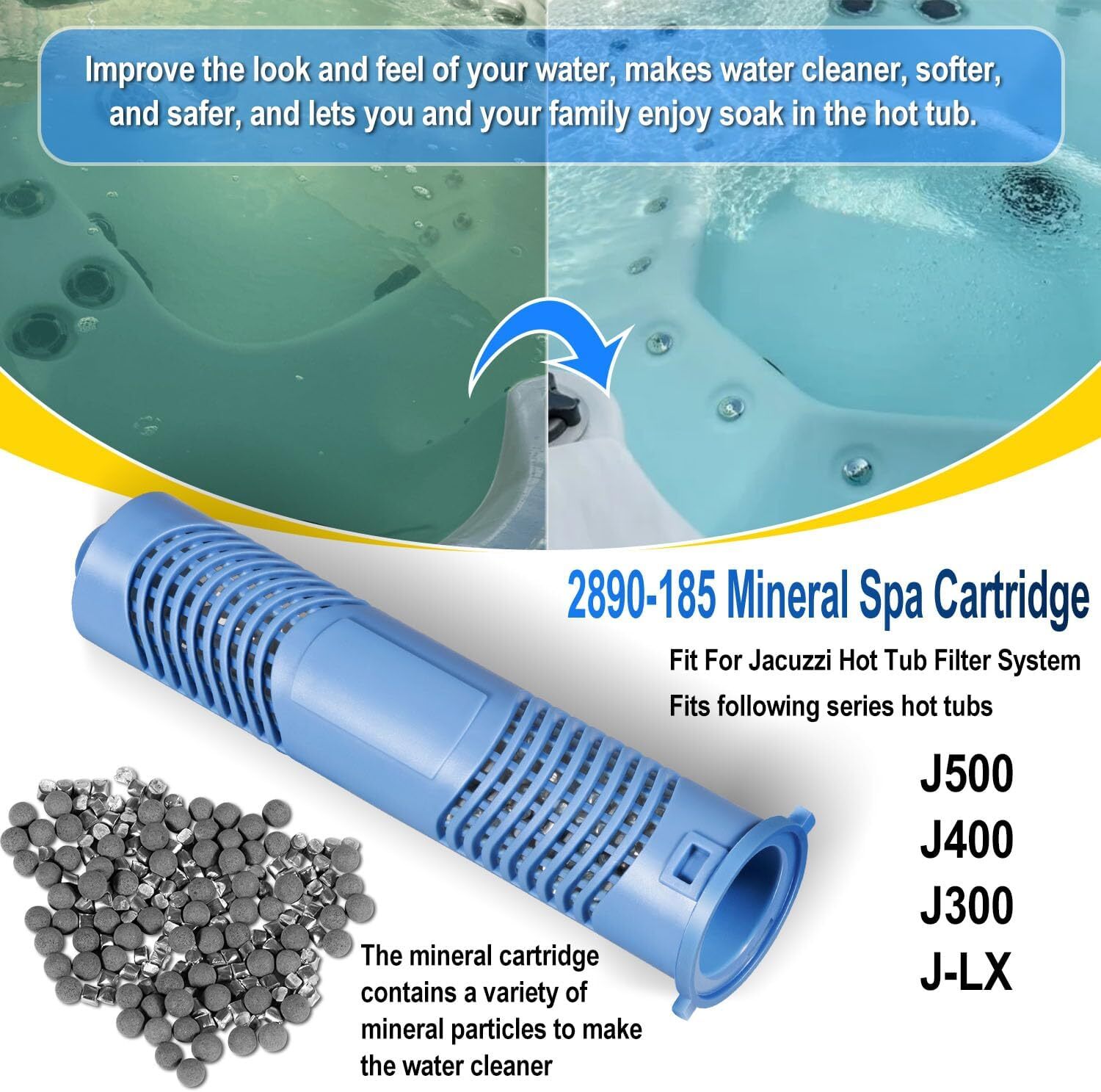 2PCS 2890-185 Spa Mineral Cartridge For Jacuzzi Hot Tub J-500/J-400/J ...