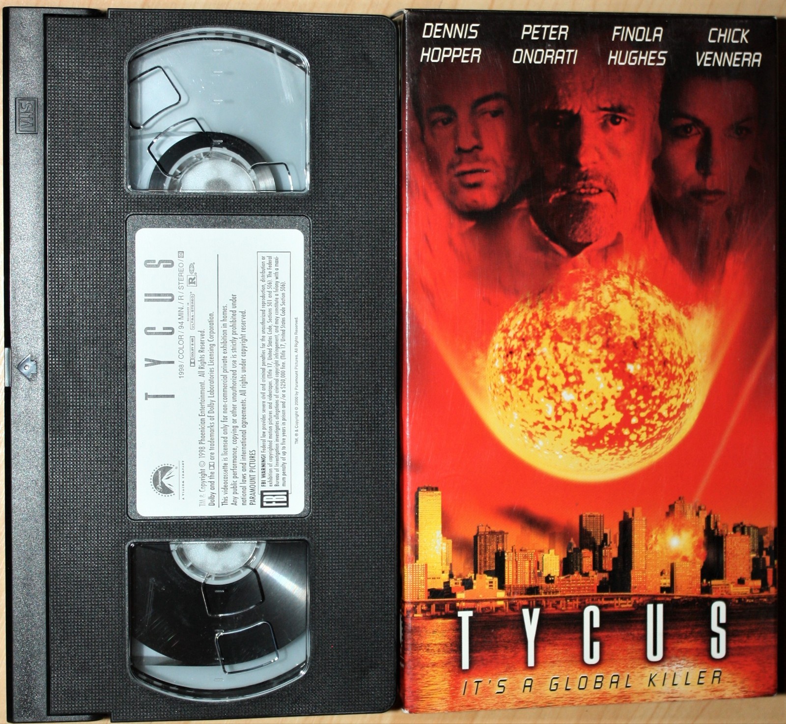 TYCUS (vhs) Dennis Hopper, Peter Onorati, Finola Hughes. VG Cond. Rare ...