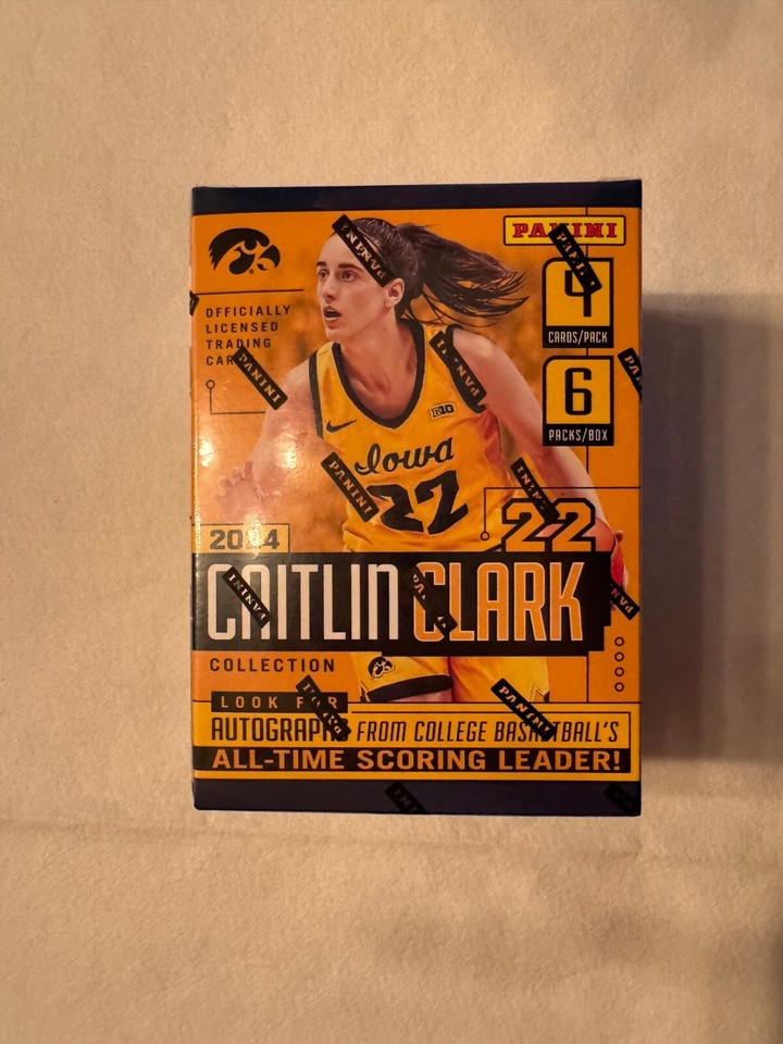 Caitlin Clark BUNDLE SET w/ Basketball, Cereal Box, Box of Panini cards ...