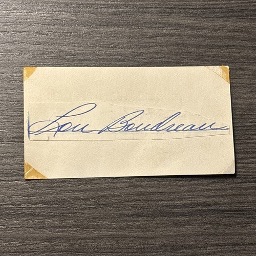 Lou Boudreau (d 2001) Signed Autograph AUTO Cut Signature Cleveland ...