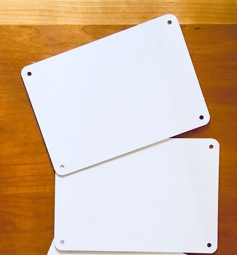 2 white aluminum sign Blanks 10” X 14” predrilled holes FREE zip ties ...