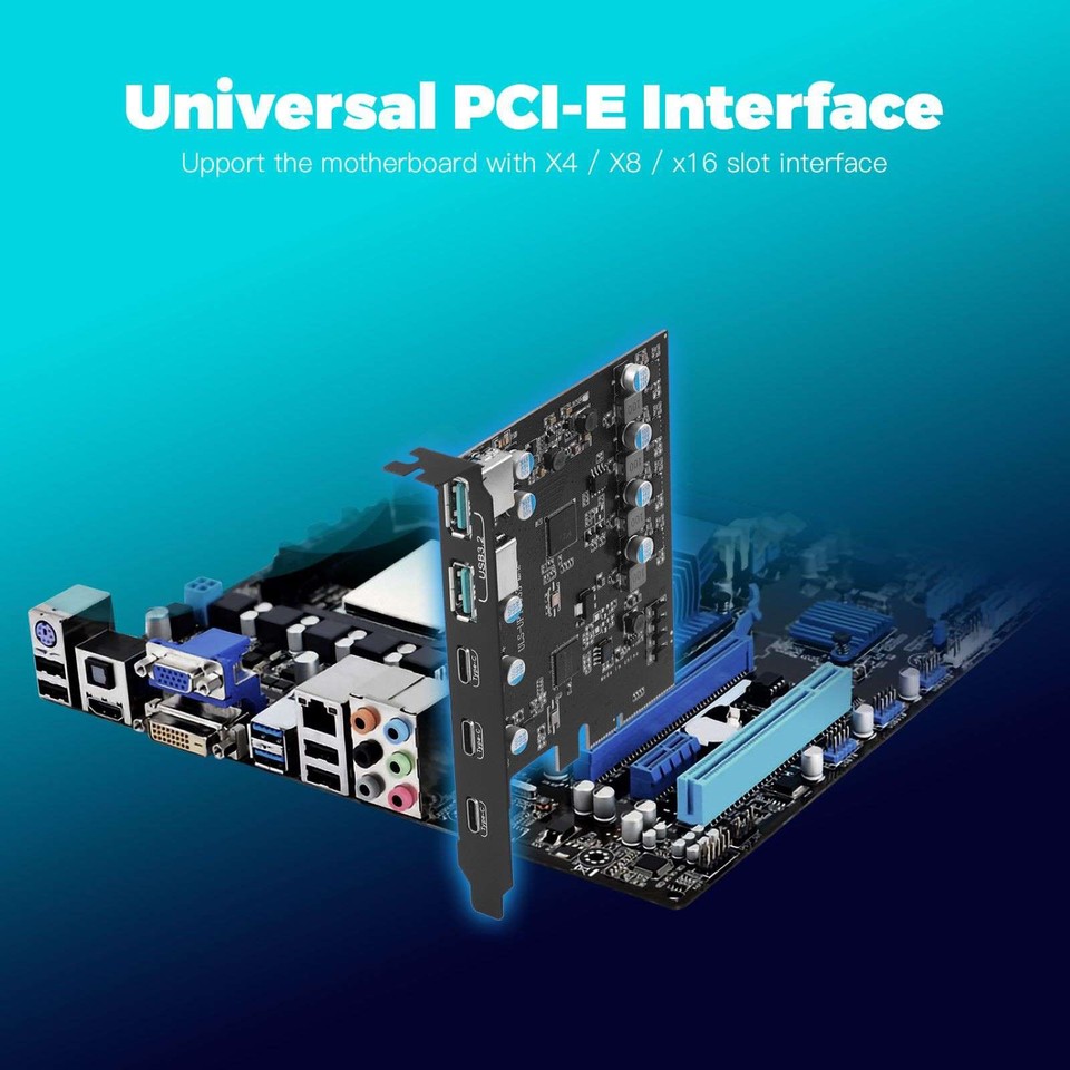 Desktop Expansion Card 20 Gbps Bandwidth 5 Ports( 2*USBA 3*USBC) For ...