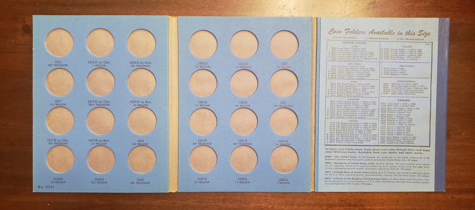 WHITMAN LIBERTY STANDING HALF DOLLAR COIN Book No.1 1916-1936 #9021 ...