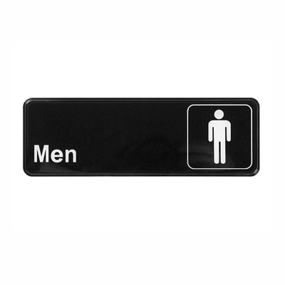 Winco SGN-311 Men Restroom Sign | 3 x 9 White on Black | eBay
