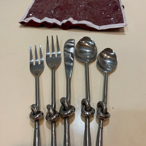 Set Of 5 Place Setting Hand Forged Design Western Iron Knot Flatware ...