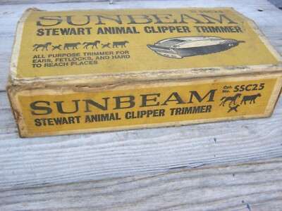 Sunbeam Stewart Animal Clipper Trimmer SSC25 Original Box Vintage | eBay
